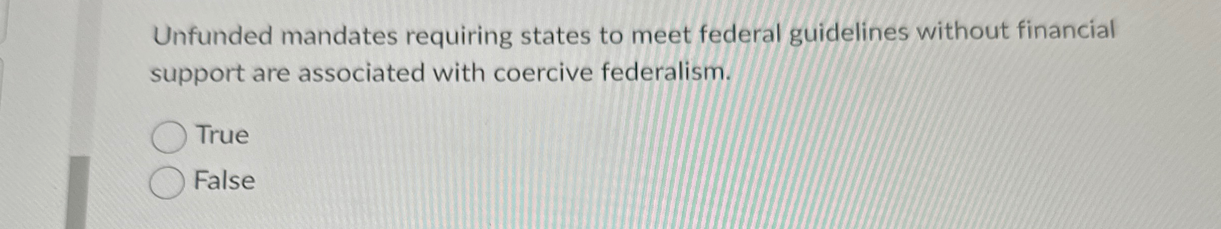 Solved Unfunded mandates requiring states to meet federal | Chegg.com Solved Unfunded mandates requiring states to meet federal | Chegg.com