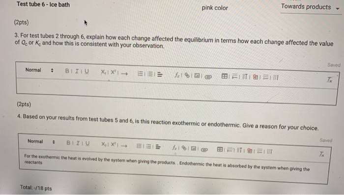 Solved (CoC14] (alc) + 6H2O(ale) = Co(H,0).12+ (ale) + 4C1" | Chegg.com