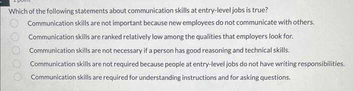 Solved Which of the following statements about communication | Chegg.com
