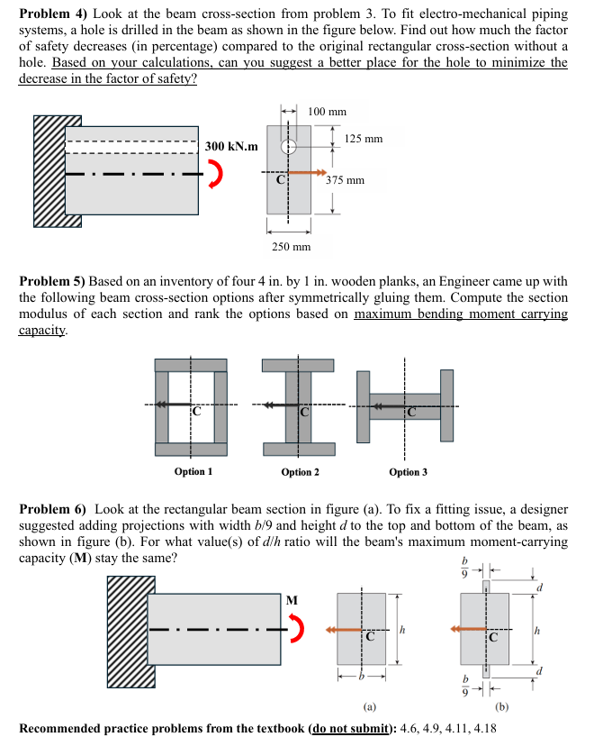 Problem 4) ﻿Look at the beam cross-section from | Chegg.com