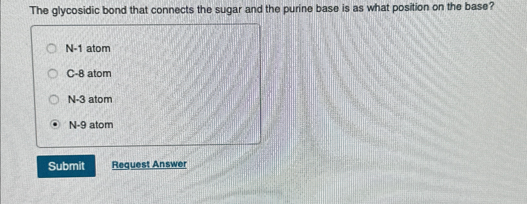 Solved The glycosidic bond that connects the sugar and the | Chegg.com