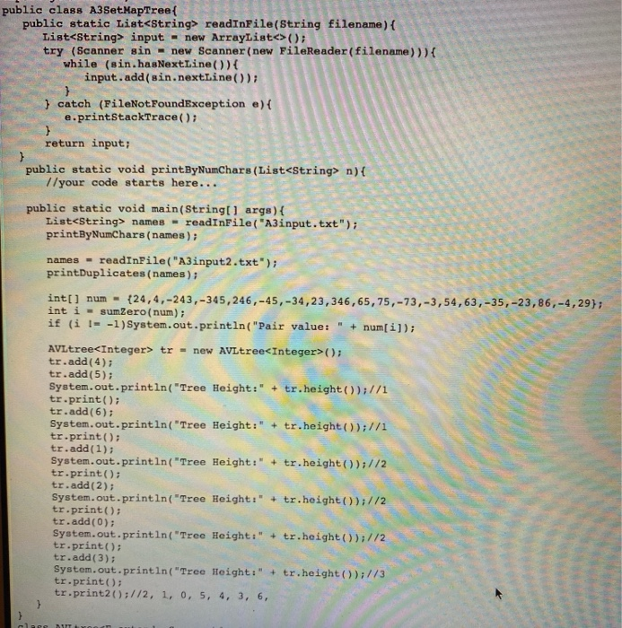Solved public class A3SetMapTree public static List | Chegg.com