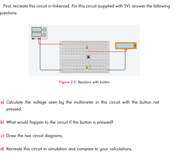 Solved First, recreate this circuit in tinkercad. For this | Chegg.com