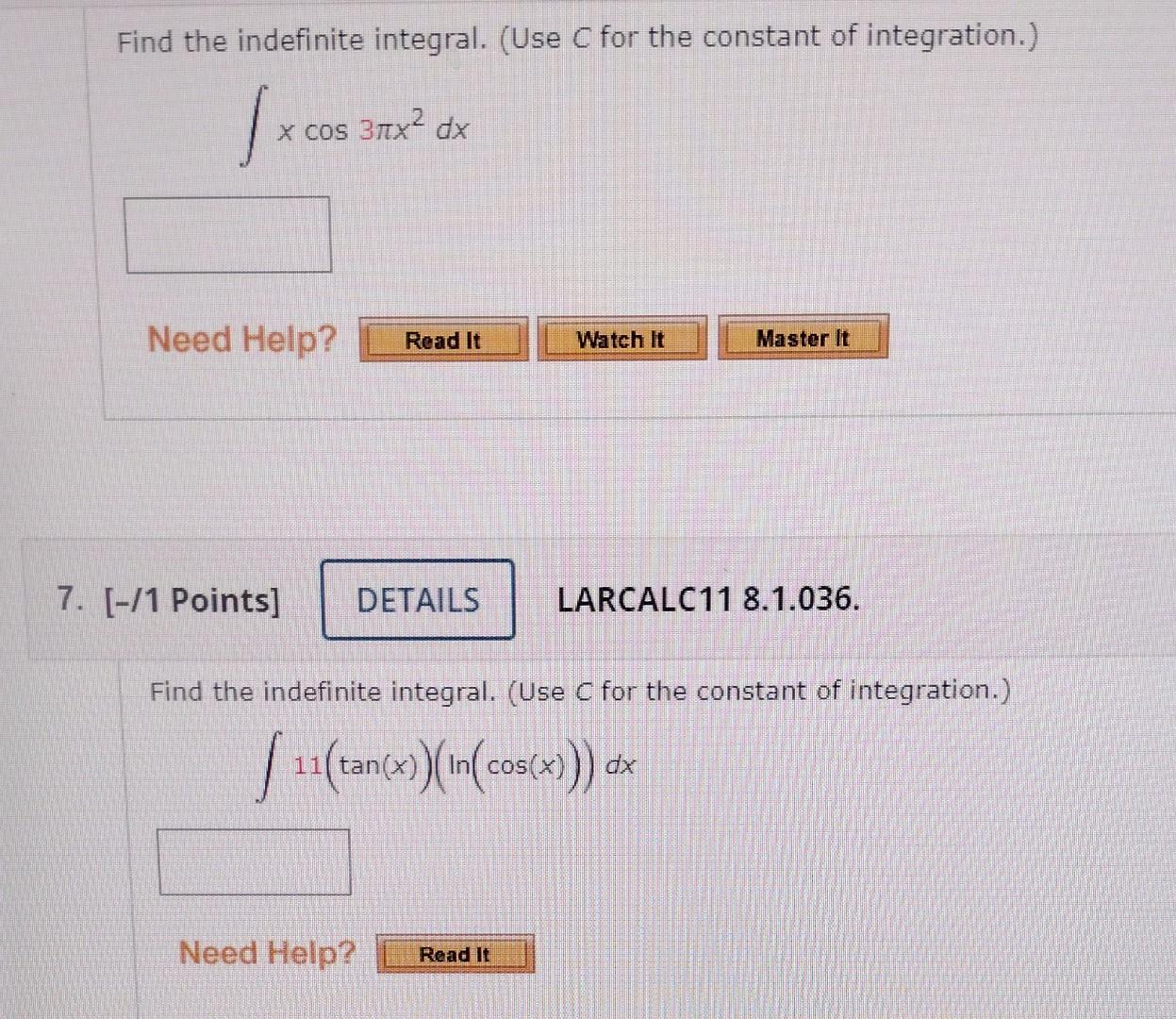 Solved Find the indefinite integral. (Use C for the constant | Chegg.com