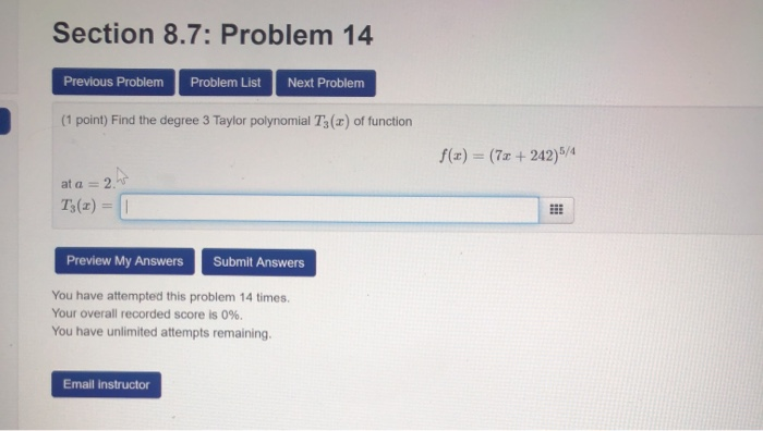 Solved Section 8.7: Problem 14 Previous Problem Problem List | Chegg.com