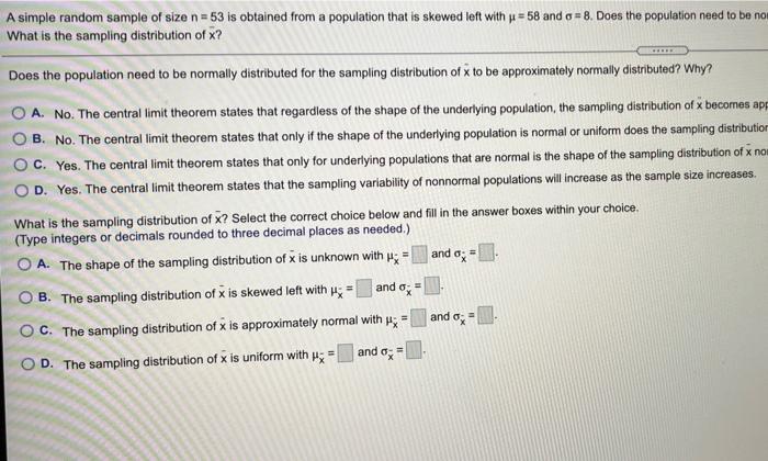 Solved Suppose a simple random sample of size n=64 is | Chegg.com