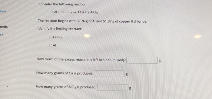 Solved Consider the following reaction: 2 HCI +CaCO3 | Chegg.com