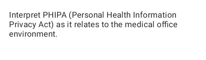 Solved Interpret PHIPA (Personal Health Information Privacy | Chegg.com