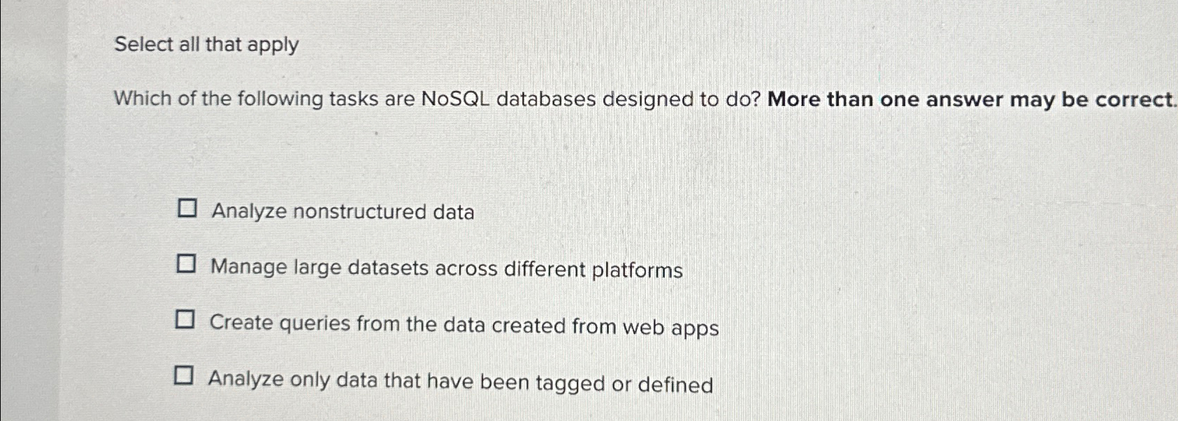 Solved Select all that applyWhich of the following tasks are | Chegg.com