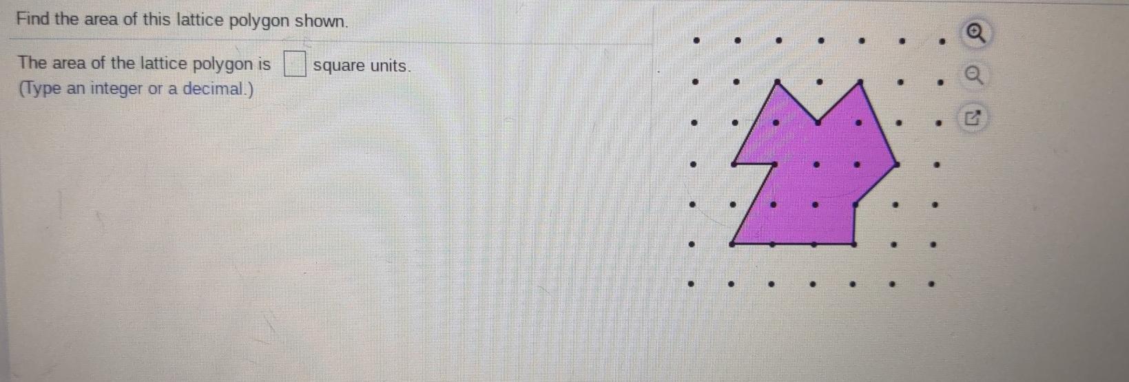 Solved Find the area of this lattice polygon shown. The area | Chegg.com