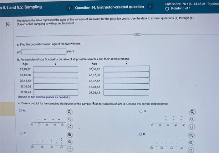Solved The data in the table represent the ages of the | Chegg.com