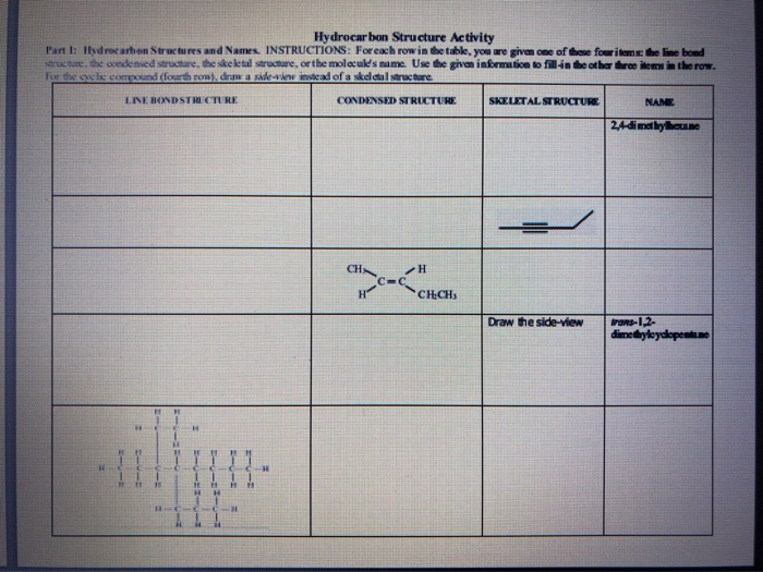 Solved Hydrocarbon Structure Activity Part 1: Hydrocarbon | Chegg.com