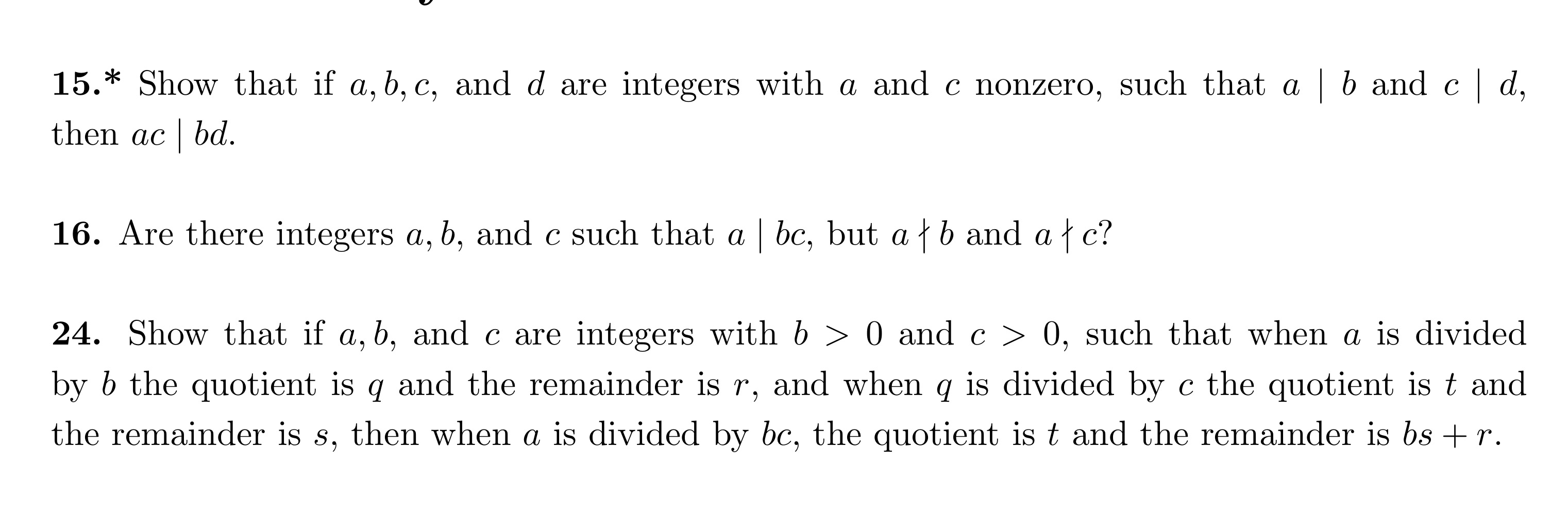 Solved 15.|||16. ﻿Are there integers a,b, ﻿and c ﻿such that | Chegg.com