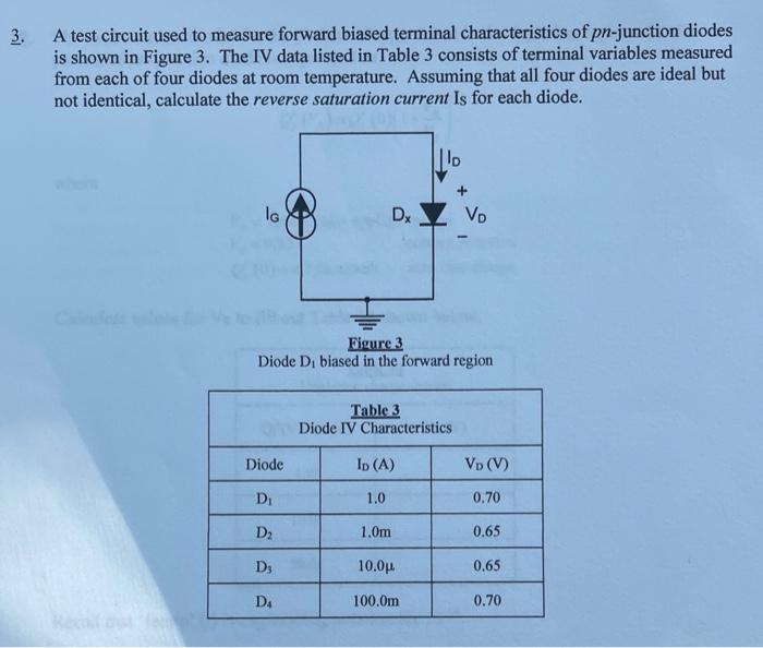 Solved A test circuit used to measure forward biased | Chegg.com