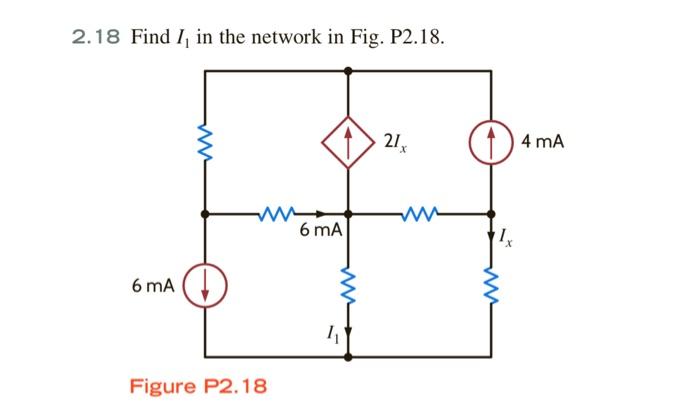 Solved 2.18 Find I1 in the network in Fig. P2.18. Figure | Chegg.com