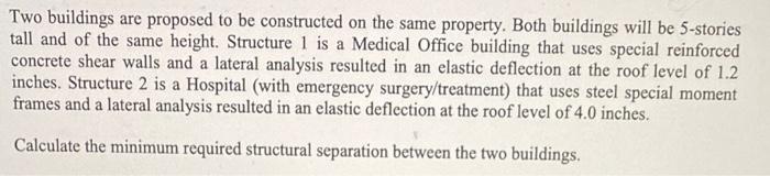 Solved Two buildings are proposed to be constructed on the | Chegg.com