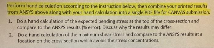 Solved Perform hand calculation according to the instruction | Chegg.com