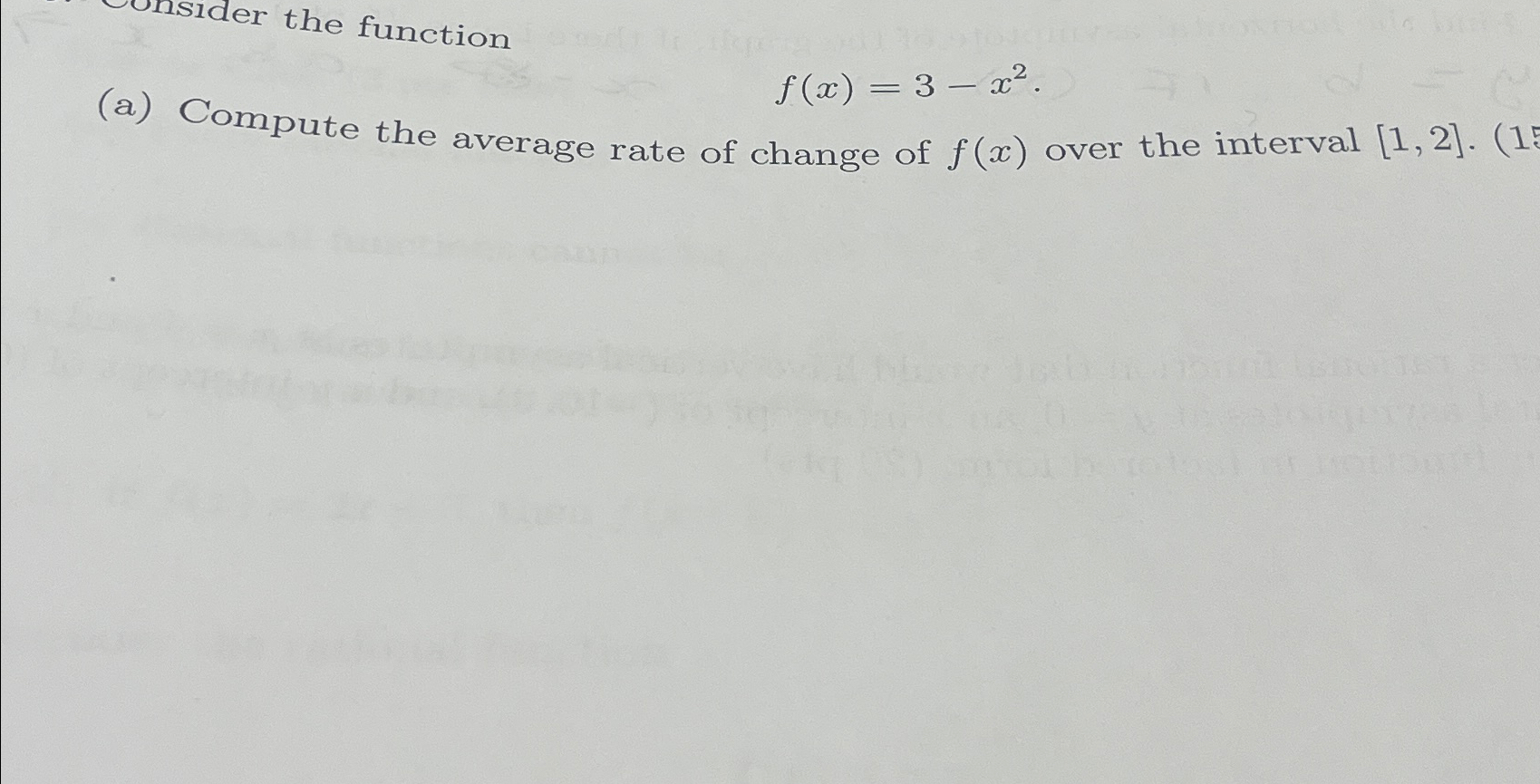 Solved the functionf(x)=3-x2.(a) ﻿Compute the average rate | Chegg.com