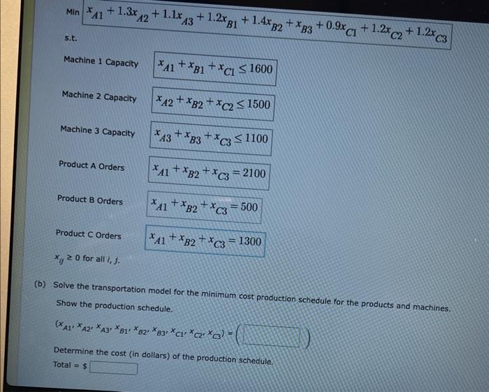 Solved The Ace Manufacturing Company has orders for three | Chegg.com