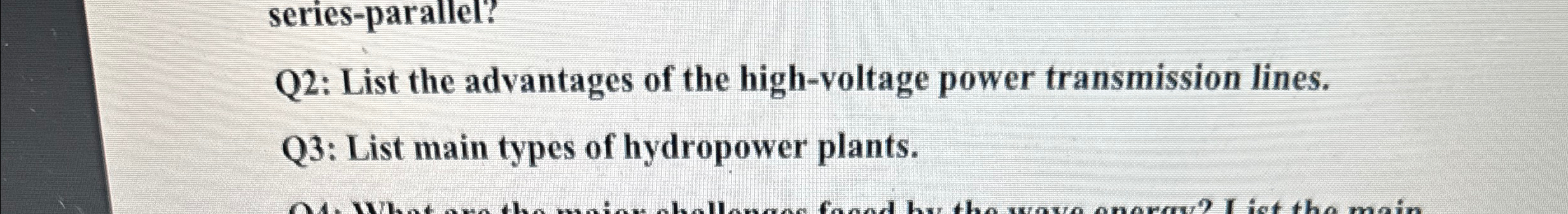 Solved Q2: List the advantages of the high-voltage power | Chegg.com
