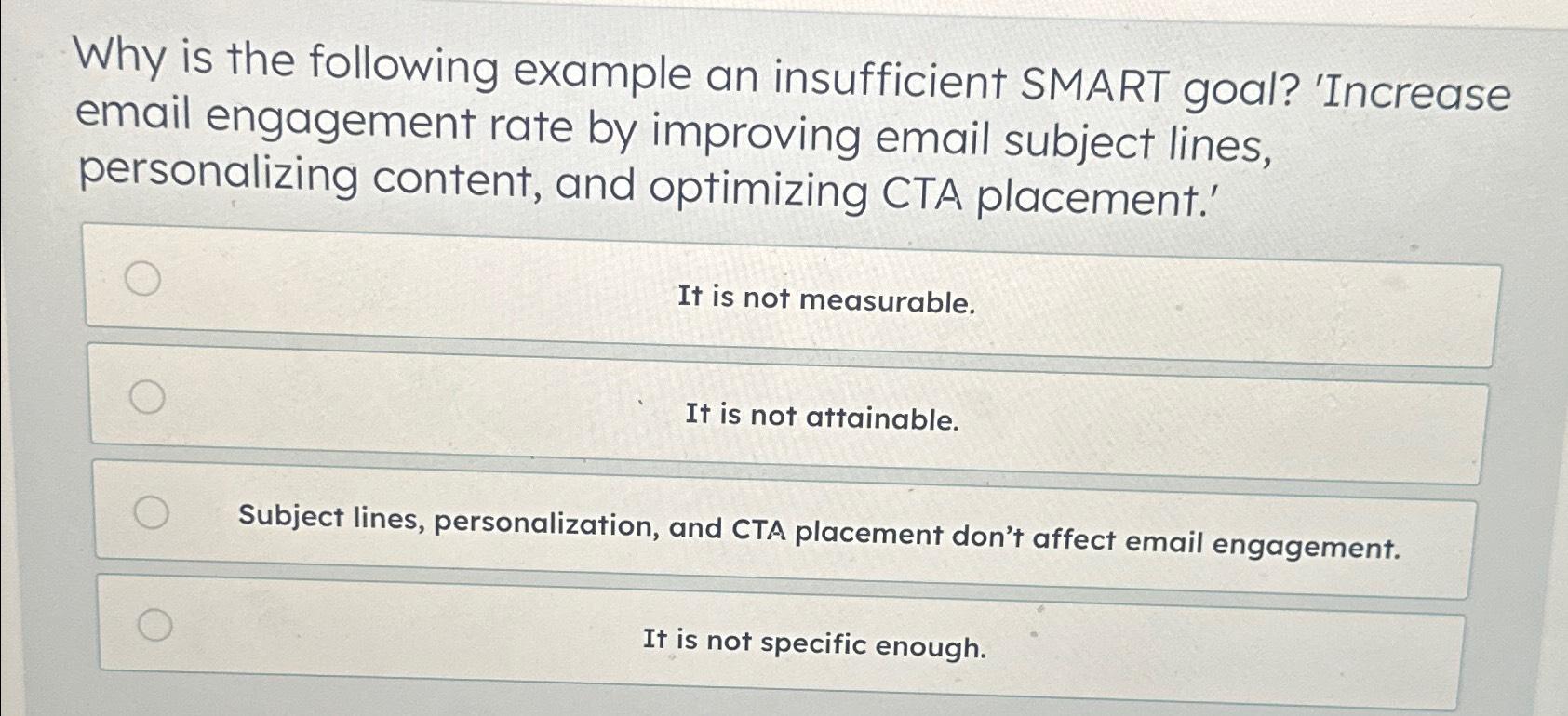 Solved Why is the following example an insufficient SMART | Chegg.com