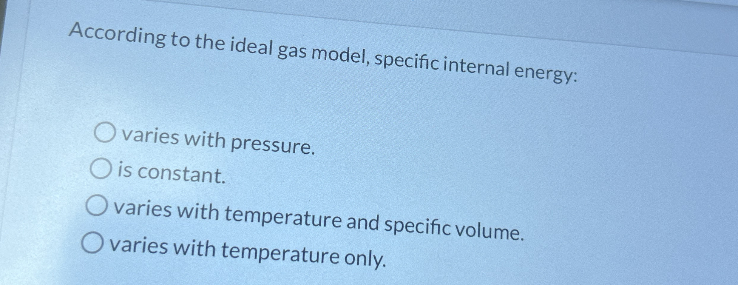 Solved According to the ideal gas model, specific internal | Chegg.com