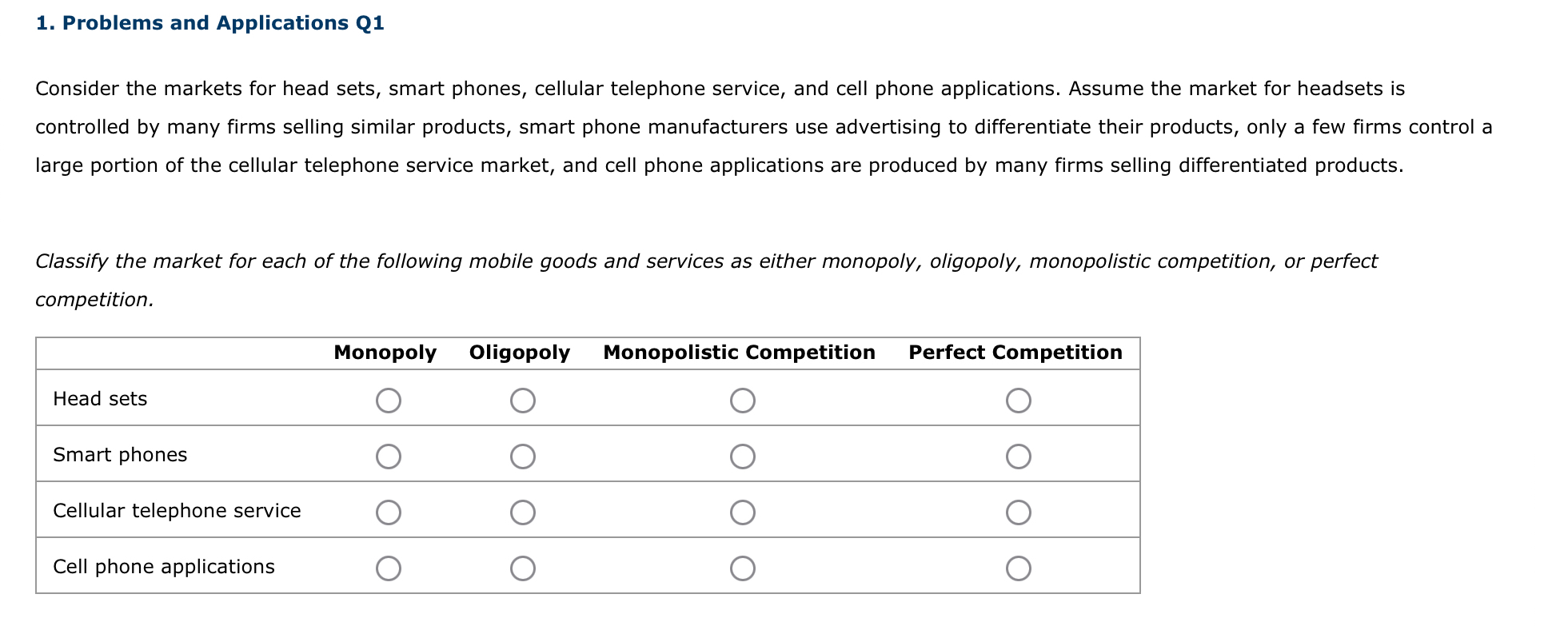Solved Problems and Applications Q1Consider the markets for | Chegg.com