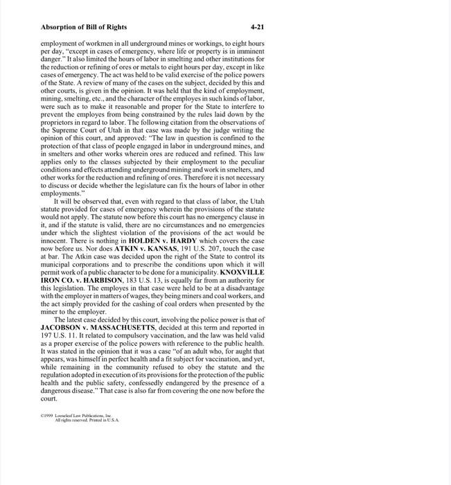 Briefly identify what Police power was asserted in | Chegg.com