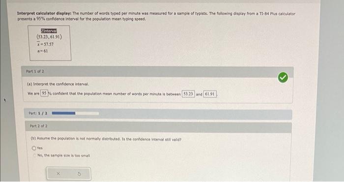 Solved Interpret calculator display: The number of words | Chegg.com
