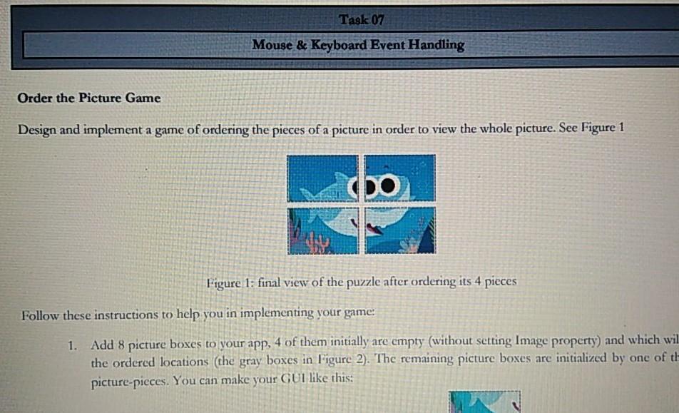 Solved Task 07 Mouse & Keyboard Event Handling Order the | Chegg.com Solved Task 07 Mouse & Keyboard Event Handling Order the | Chegg.com