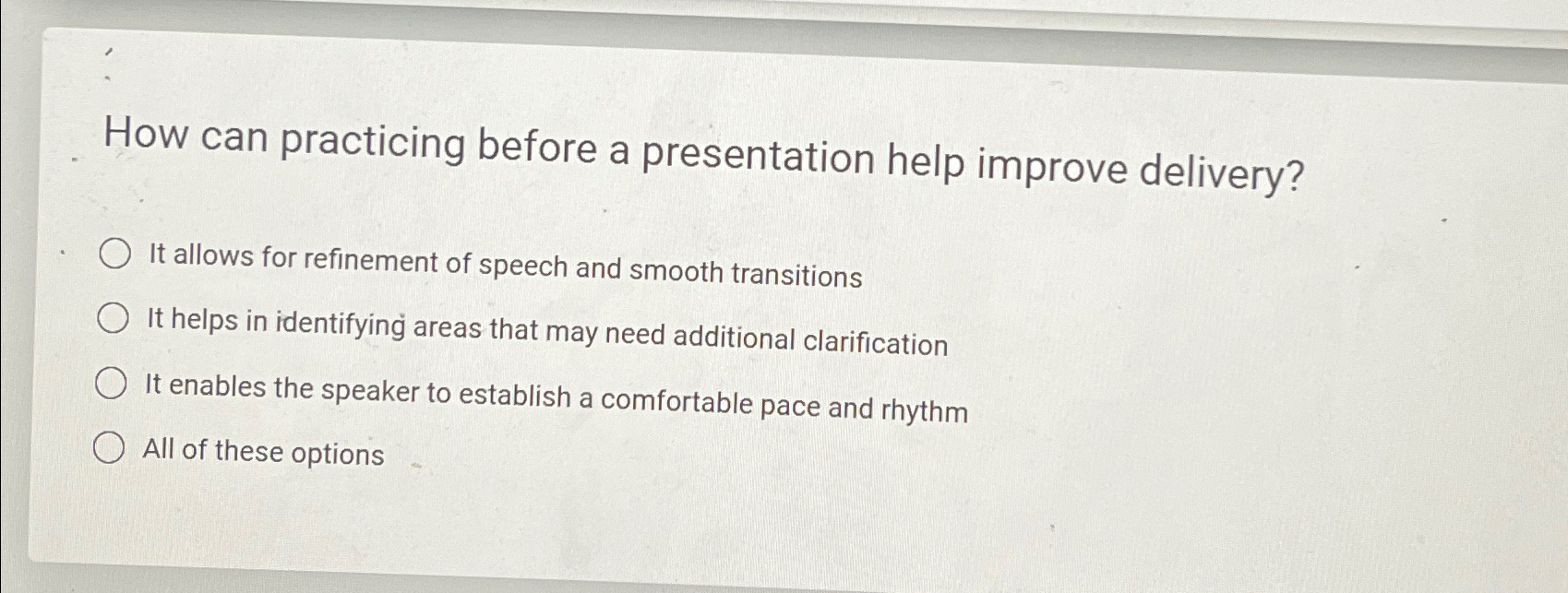 Solved How can practicing before a presentation help improve | Chegg.com