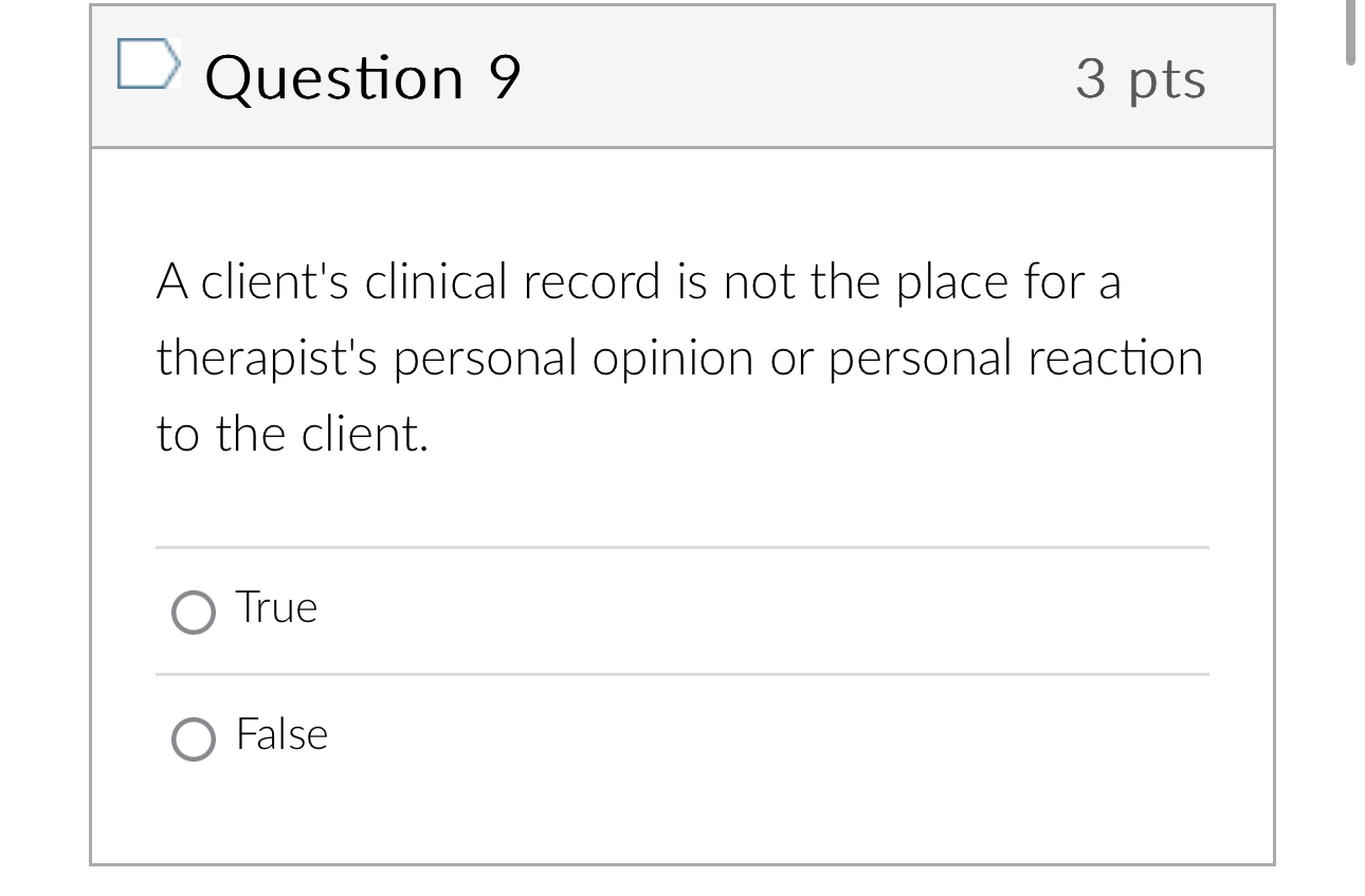 Solved Question 93 ﻿ptsA client's clinical record is not the | Chegg.com