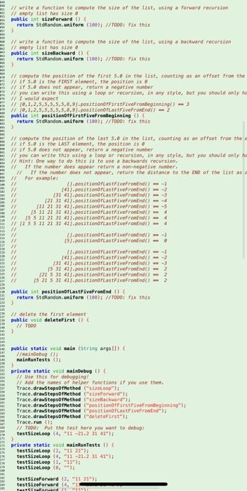 for java please. None of the methods should modify | Chegg.com