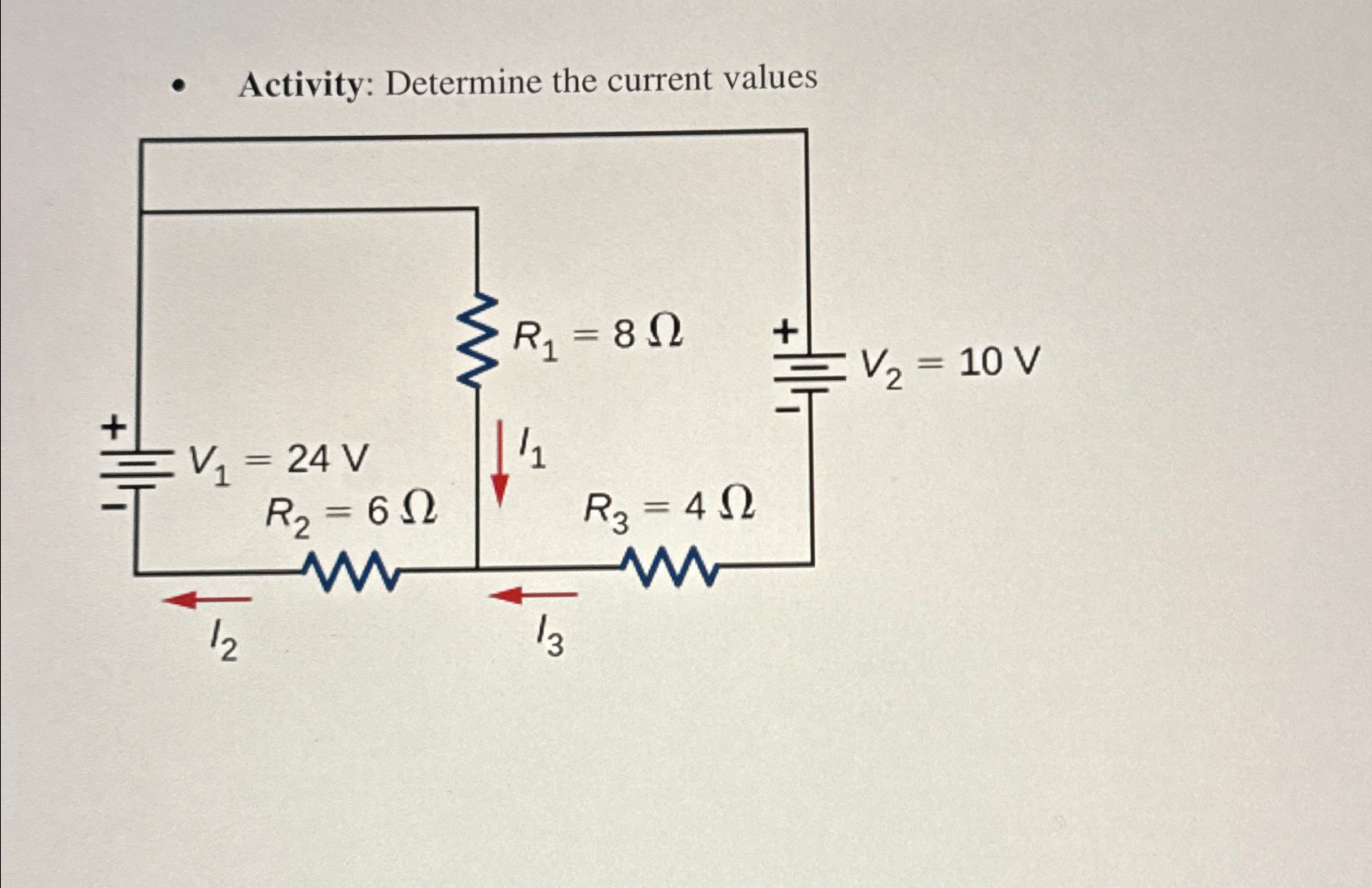Solved Activity: Determine the current values | Chegg.com