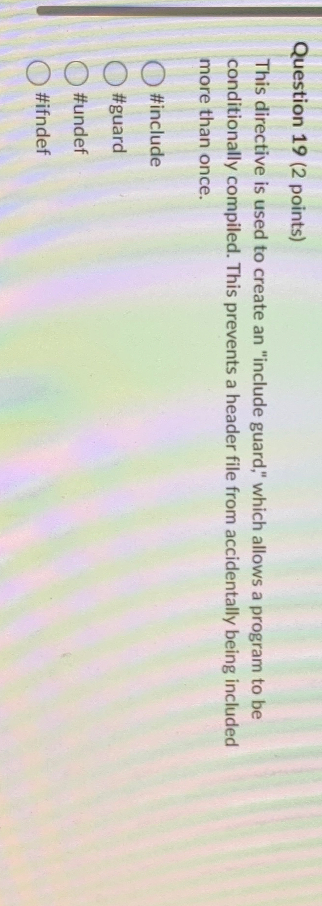 Solved Question 19 (2 ﻿points)This directive is used to | Chegg.com