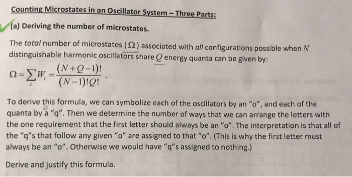 Solved Counting Microstates in an Oscillator System - Three | Chegg.com
