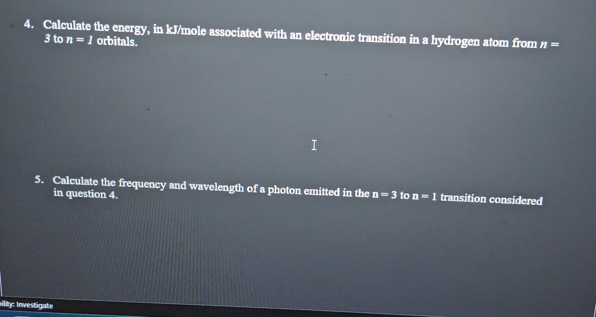 Solved Calculate the energy, in kJ/mole associated with an | Chegg.com