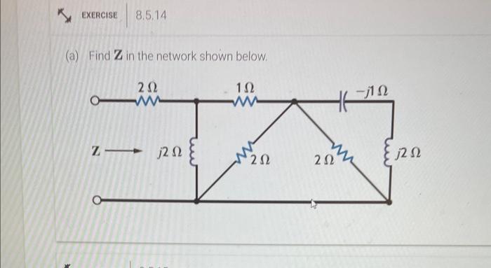 Solved (a) Find Z in the network shown below. | Chegg.com