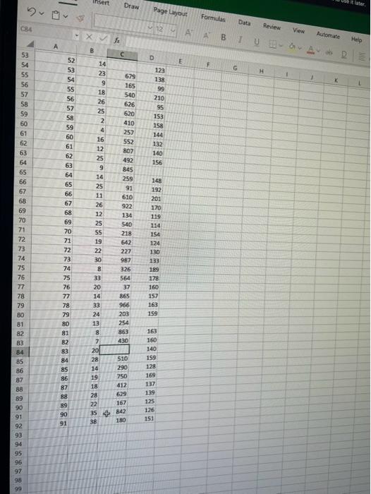 Solved The accompanying data file contains three numerical | Chegg.com