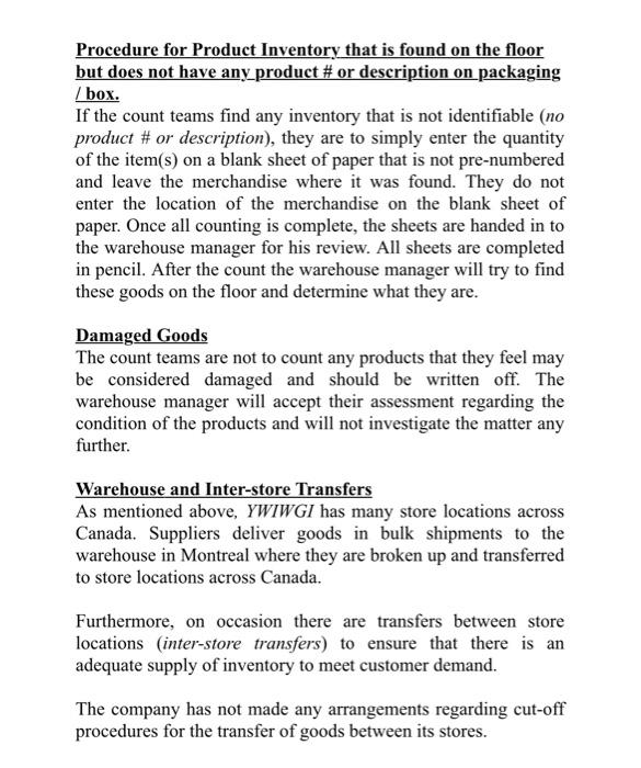 Solved Supervision and Count Teams The new warehouse manager | Chegg.com