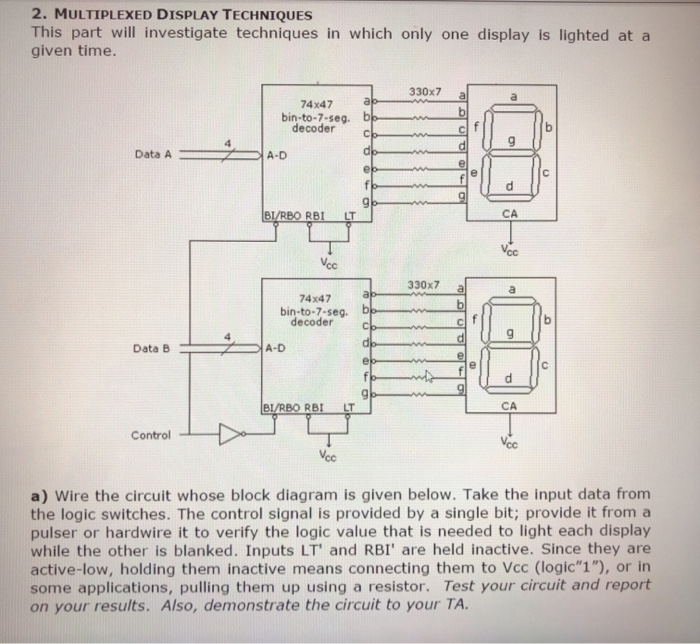 2. MULTIPLEXED DISPLAY TECHNIQUES This part will | Chegg.com