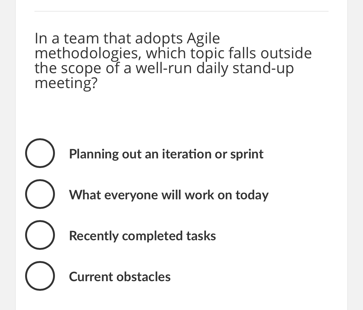 Solved In a team that adopts Agile methodologies, which | Chegg.com