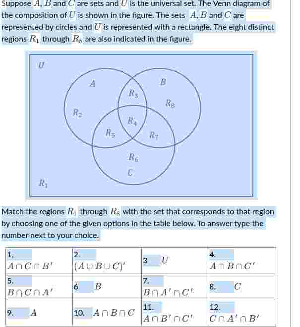 Solved Suppose \( ﻿A, ﻿B \) ﻿and \( ﻿C \) ﻿are sets and \( | Chegg.com