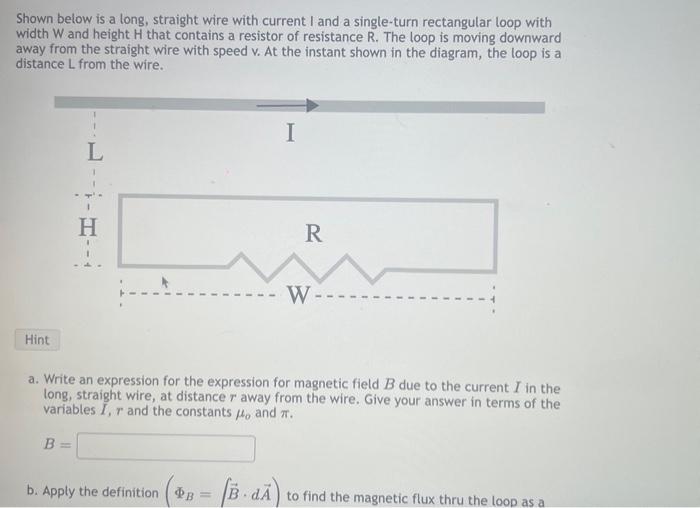 Solved Shown below is a long, straight wire with current I | Chegg.com