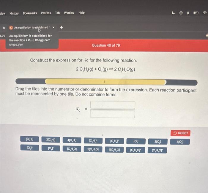 Solved Construct the expression for Kc for the following | Chegg.com