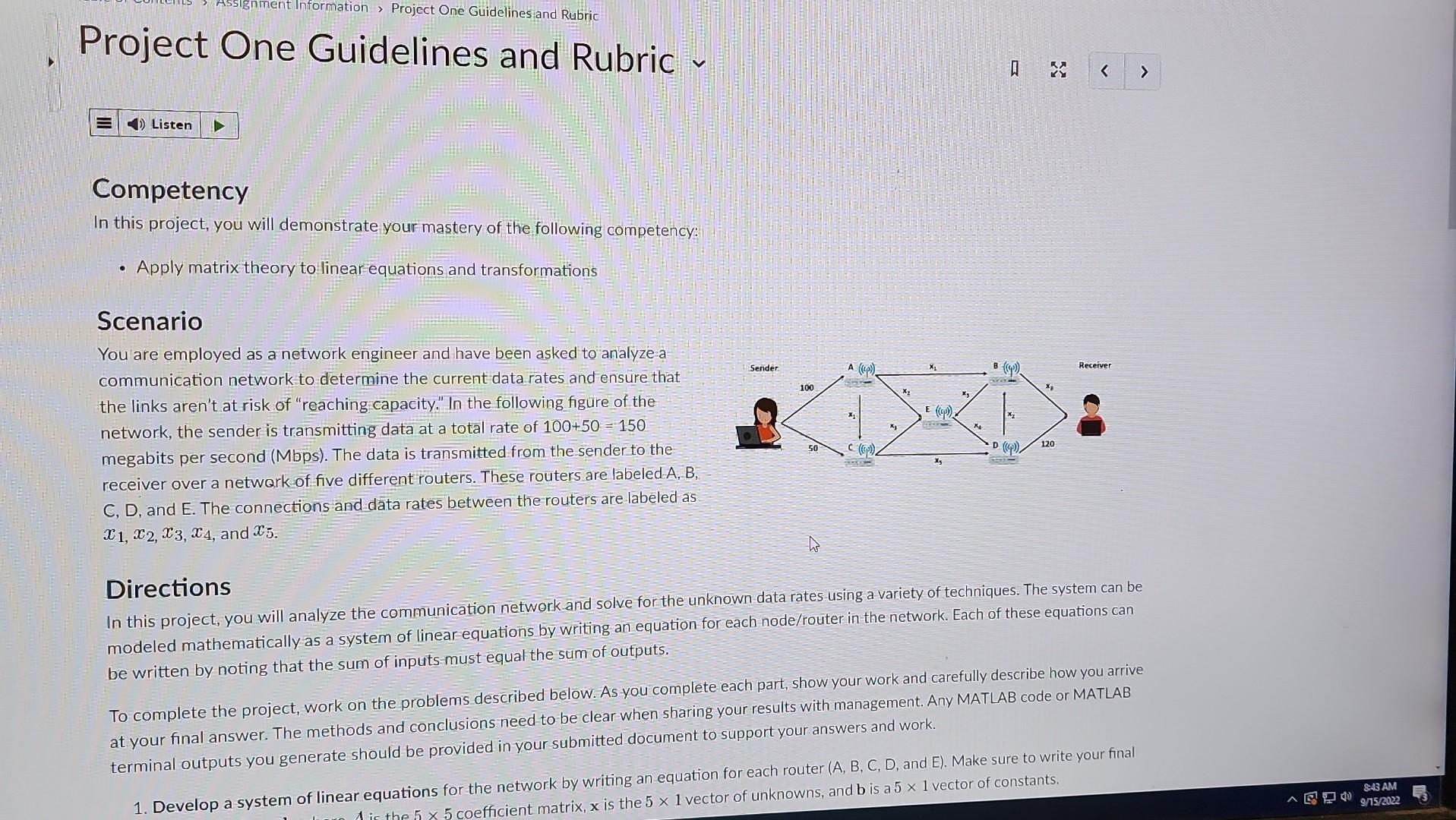 Solved Project One Guidelines and Rubric Competency In this | Chegg.com