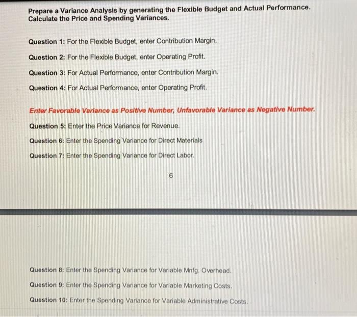Solved Prepare a Variance Analysis by generating the | Chegg.com
