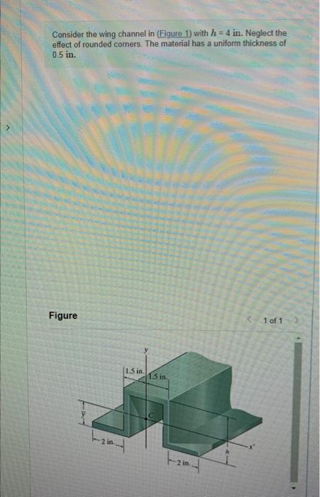 Solved Consider the wing channel in (Figure 1) with h=4 in. | Chegg.com