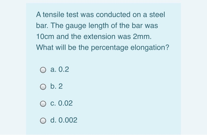 Solved A tensile test was conducted on a steel bar. The | Chegg.com