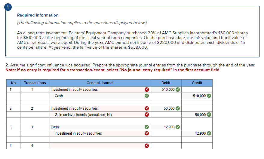 Solved 1) ﻿Record the purchase of AMC Supplies shares for | Chegg.com